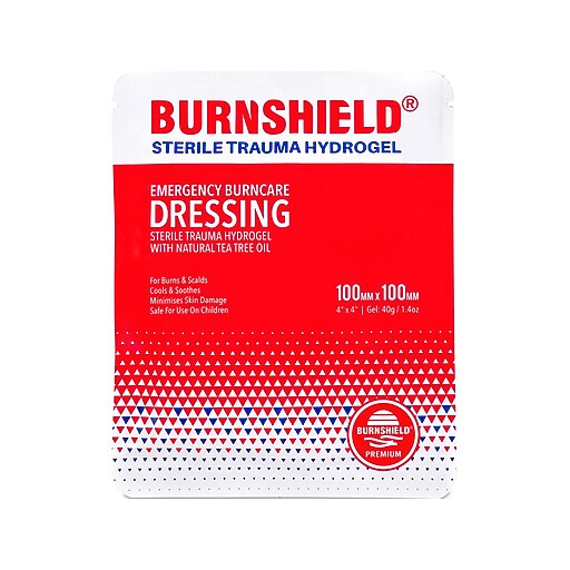 Burnshield Sterile Trauma Hydrogel Emergency Burn Dressing, 4" x 4", 10 ...