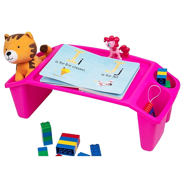 Mind Reader 10.75 x 22.25 Plastic Kids Lap Desk Activity Tray Pink KIDLAP PNK Staples