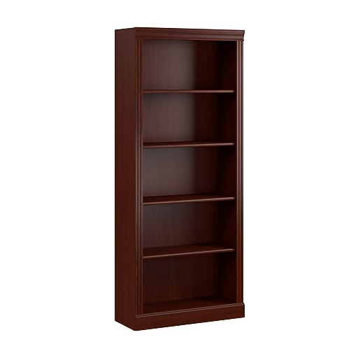 Bush Business Furniture Arlington 72"H 5-Shelf Bookcase, Harvest Cherry ...