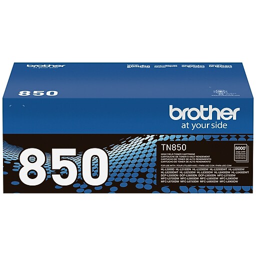 Brother TN-850 Black High Yield Toner Cartridge, Print Up to 8,000 ...