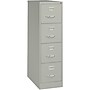 Lorell 4-Drawer Vertical File with Lock, Light Gray, 52"H x 15"W x 26 1 ...
