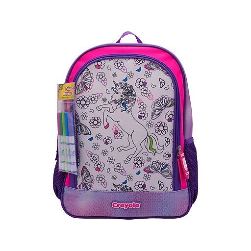 Crayola Color-Your-Own Mystical Unicorn Backpack, Pink/Purple ...