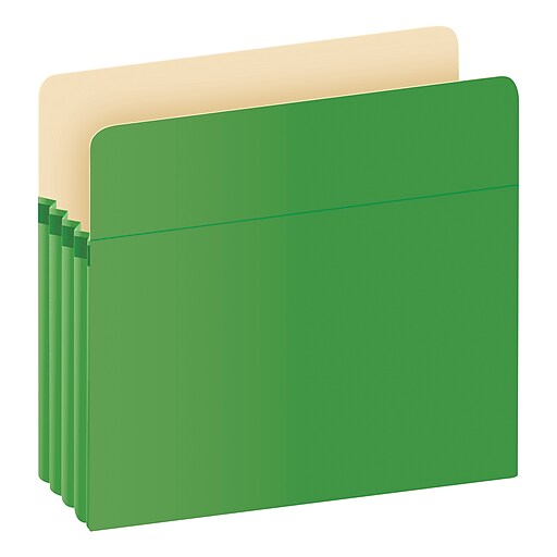 Pendaflex® Colored File Pockets, 3.5", Letter, Green (1524EGRE) | Staples