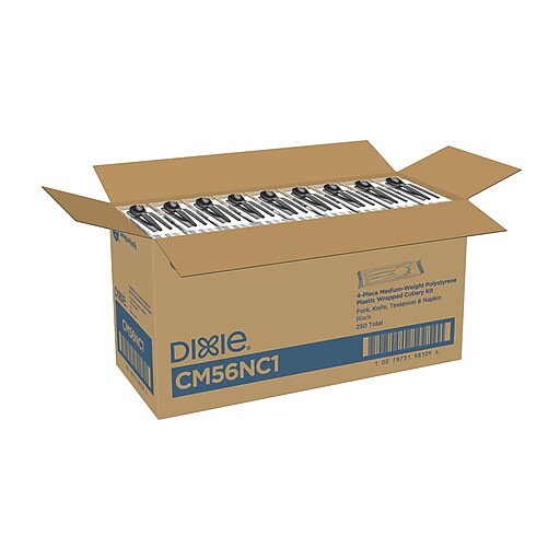 Dixie Individually Wrapped Polystyrene Cutlery Set, Medium-Weight ...