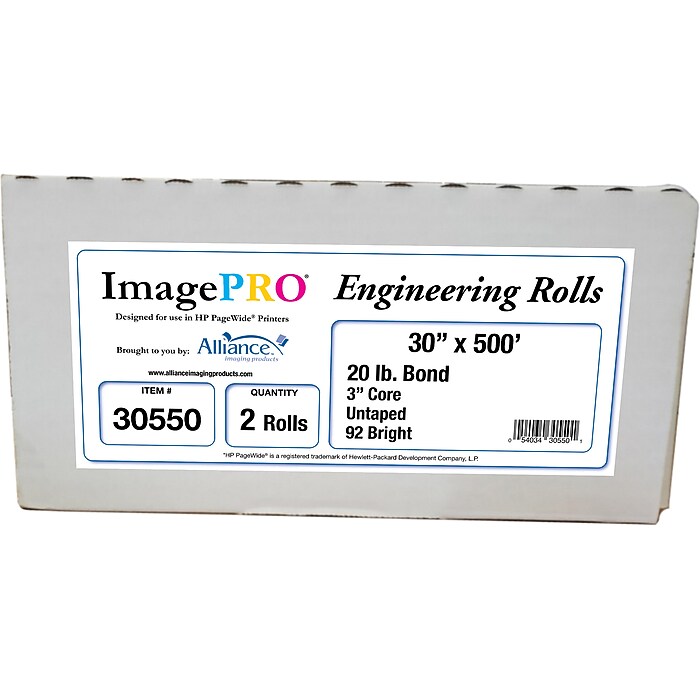150' Plotter Alliance Wide Format Paper Bond Engineering Rolls (45 ...