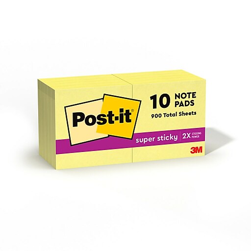 Post-it Super Sticky Notes, 1 7/8" x 1 7/8", Canary Collection, 90 ...
