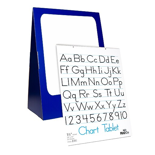 Deluxe Spiral-Bound Flip Chart Stand with 1/2" Ruled Chart Tablet ...