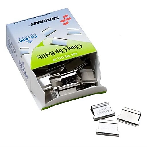 AbilityOne Skilcraft #40 Medium Clam Clips, Silver, 50/Box ...