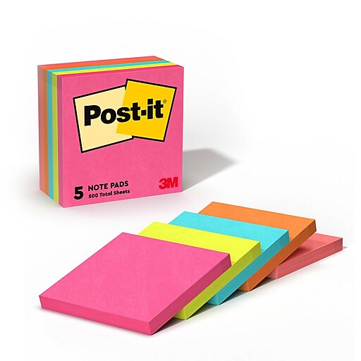 Post-it Notes, 3" x 3", Poptimistic Collection, 100 Sheet/Pad, 5 Pads ...