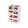 Iris Medium Stackable Plastic Storage Bin, 5" x 6"x 11", 1.6 Qt., Clear ...