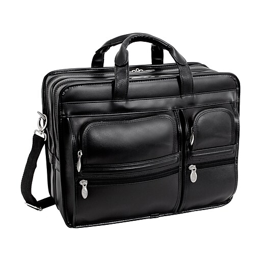McKleinUSA CLINTON 17" Leather Rolling Laptop Bag, Brown (88444) | Staples