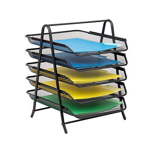 Mind Reader 5-Tier Paper Desk Tray and File Folder Set, Metal, Multi ...