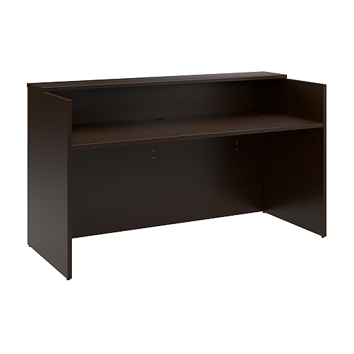 Bush Business Furniture Arrive 72"W Reception Desk with Shelf, Mocha ...