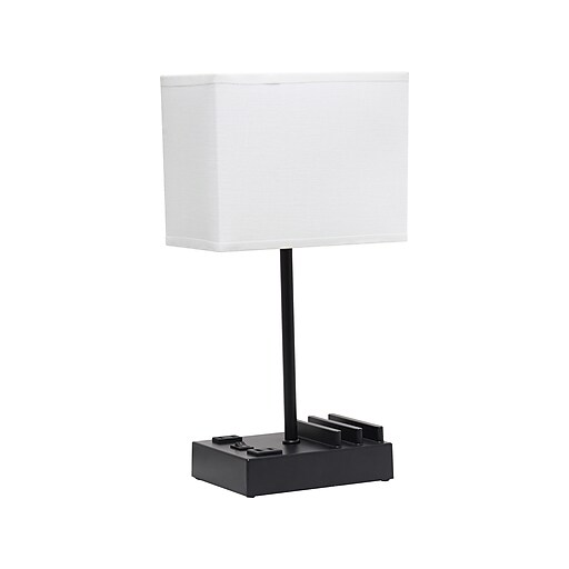 Simple Designs LED Multiuse Table Lamp, Black/White (LT1110-WOB) | Staples