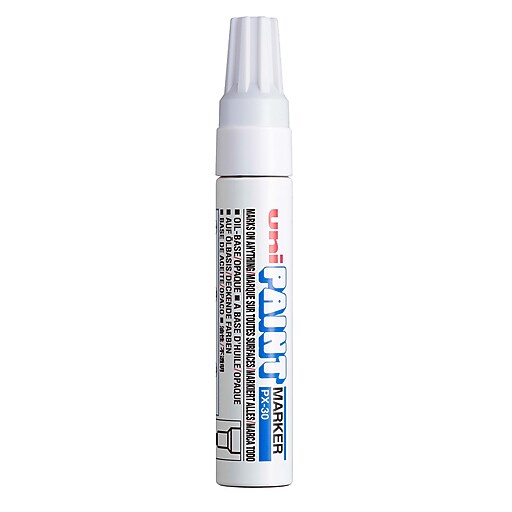 uni PAINT PX-30 Oil-Based Paint Marker, Broad Line, White (63743) | Staples