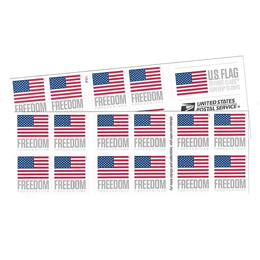 USPS U.S. Flag Forever, 20 Postage Stamps (FOREVER-FLAG20) | Staples