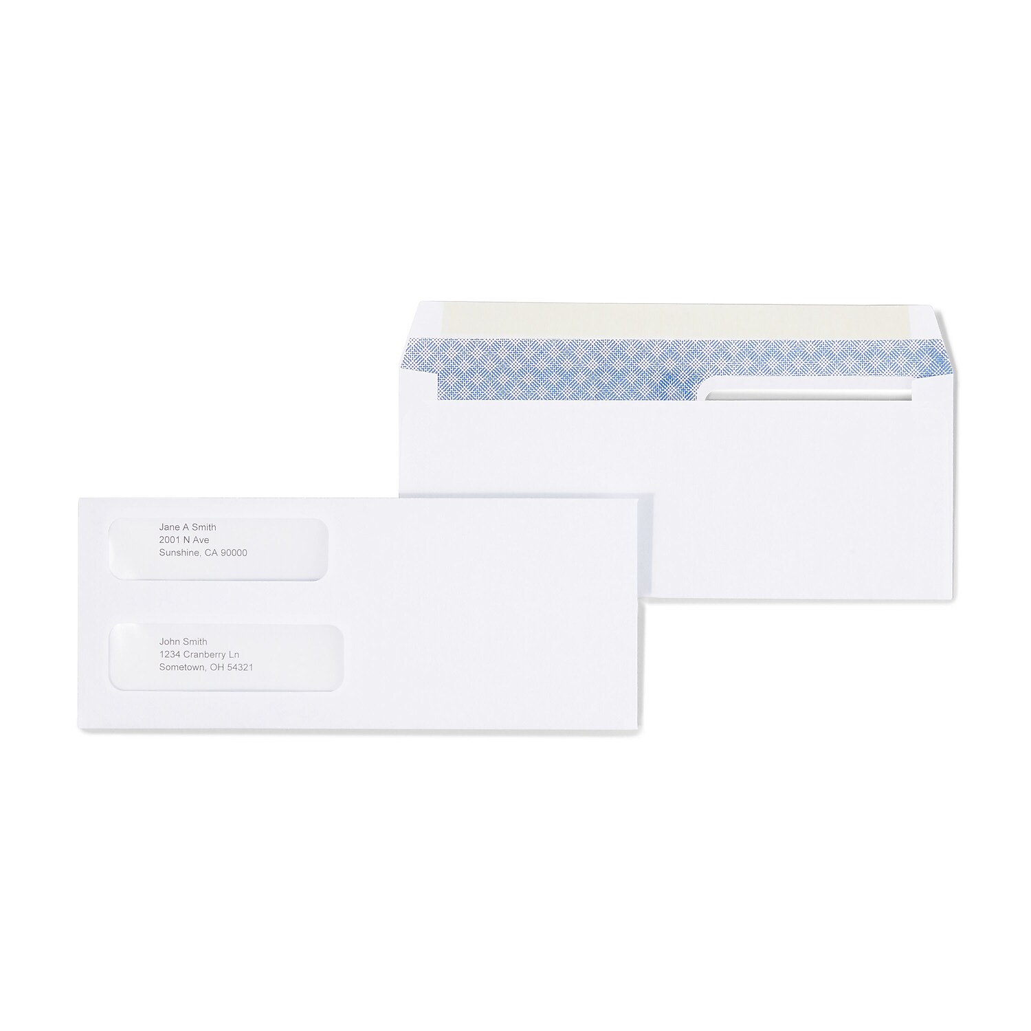 100 Staples Double Window Laser Check Envelopes Envelope Security Tint ...