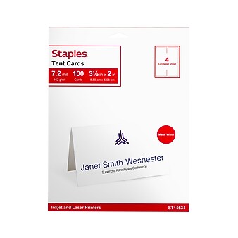 Staples White Matte Table Tents | Staples