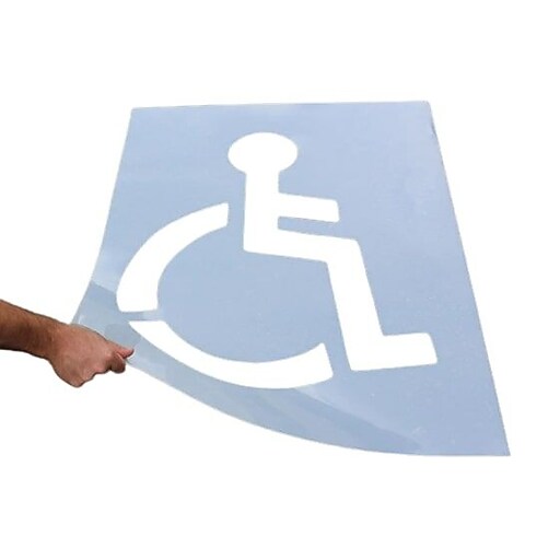 Accuform Parking Lot Stencil, WHEELCHAIR/HANDICAPPED SYMBOL, 47" x 34 ...