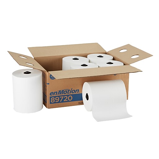 enmotion Flex Hardwound Paper Towels, 1-ply, 550 ft./Roll, 6 Rolls ...