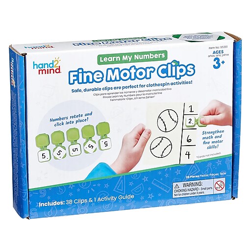hand2mind Learn My Numbers Fine Motor Clips (95381) | Staples