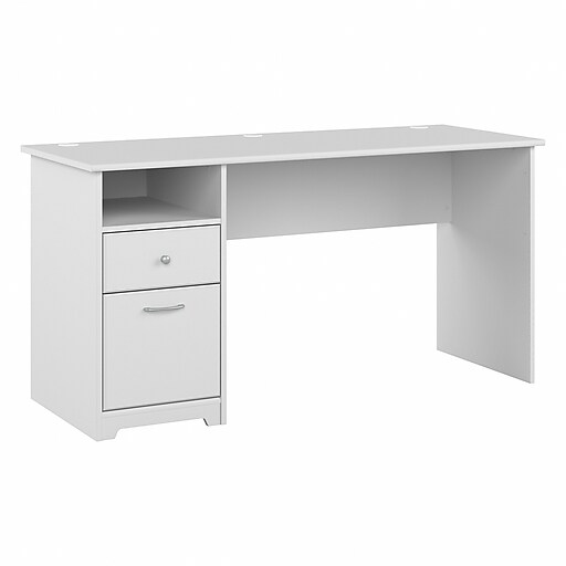 Bush Furniture Cabot 60"W Computer Desk with Drawers, White (WC31960 ...