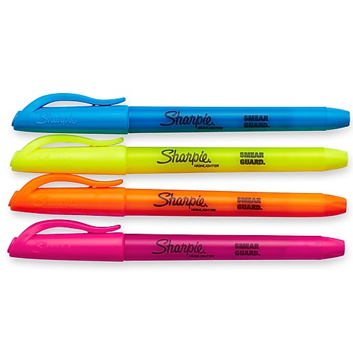 Sharpie Highlighter, Chisel Point, Assorted, 4/Pack (27174) | Staples