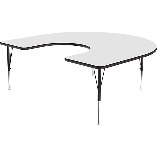 Correll Horseshoe-Shaped Activity Table, 60" x 66", Height-Adjustable ...