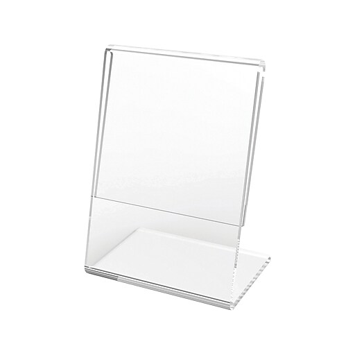 Deflect-O Sign Holder, 3" x 4", Vertical, Table Top, Clear Plastic ...