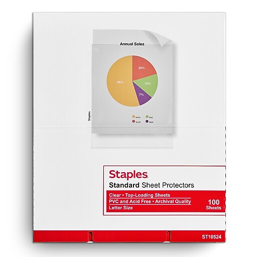 Staples® Standard Weight Sheet Protector, 8.5" x 11", Clear, 500/Carton ...