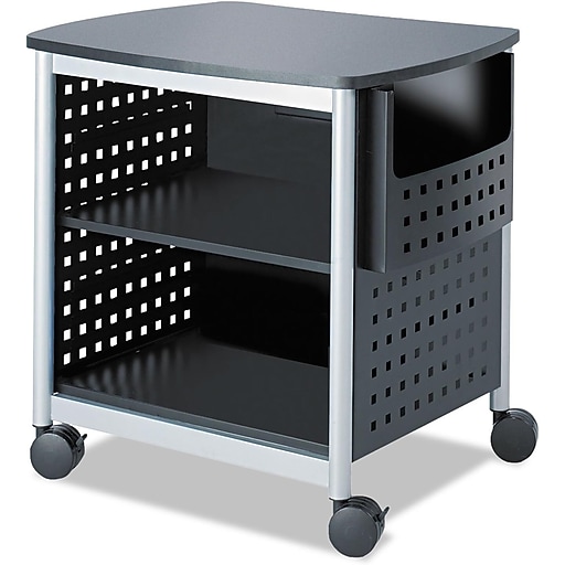 Safco Scoot Metal Mobile Printer Stand with Lockable Wheels, Gray ...
