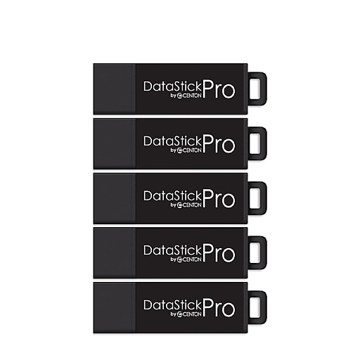 Centon DataStick Pro 128GB USB 3.0 Type A Flash Drive, Black, 5/Pack ...