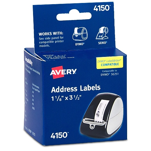 Avery Thermal Address Labels, 1-1/8" x 3-1/2", White, 260 Labels/Box ...