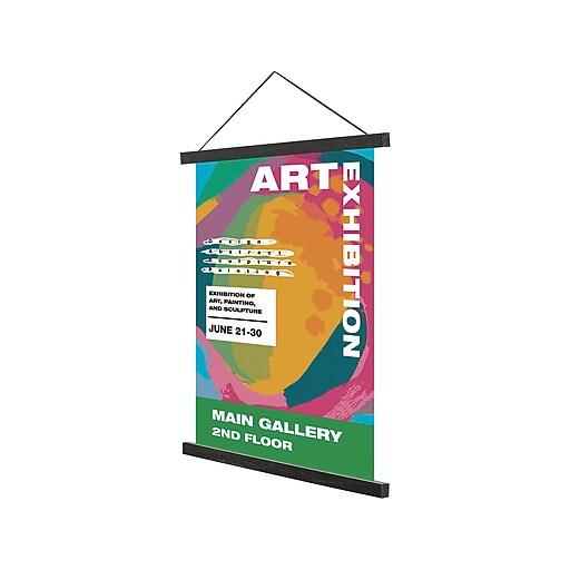 Excello Global Products Poster Holder, Vertical, Wall Mounted, Black ...