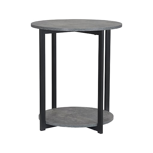 Household Essentials Graystone 21"Dia. Laminate Round End Table, Rustic ...