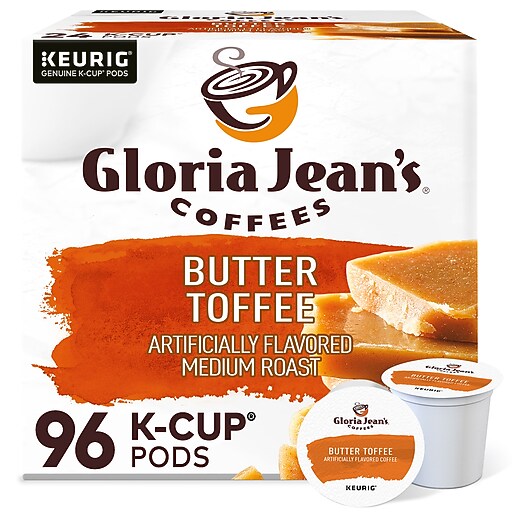 Gloria Jean's Coffees Butter Toffee Coffee, Keurig K-Cup Pod, Medium ...
