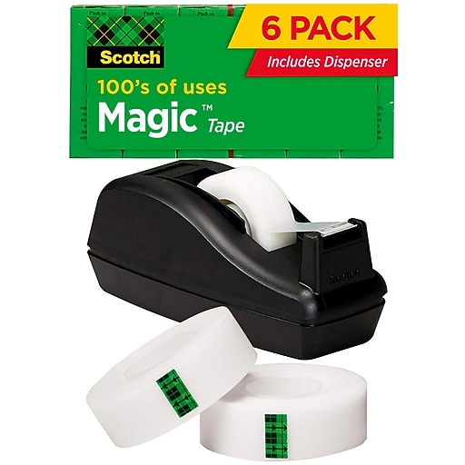 Scotch® Magic™ Invisible Tape with Dispenser, 3/4" x 27.77 yds., 6 ...