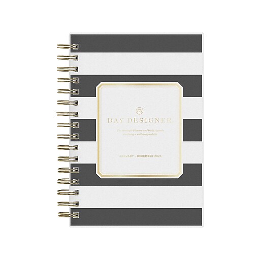 2025 Blue Sky Day Designer Rugby Stripe 5" x 8" Daily & Monthly Planner ...
