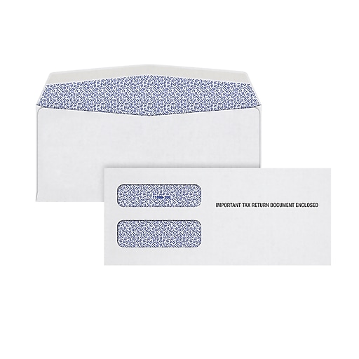 Adams Security Tinted Double Window 1099 Tax Form Envelope, White, 100 ...