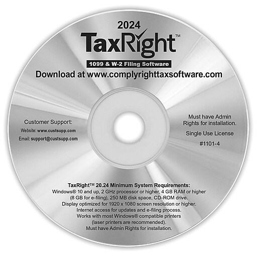 ComplyRight TaxRight 2024 for 1 User, Windows, Disk (11014) | Staples