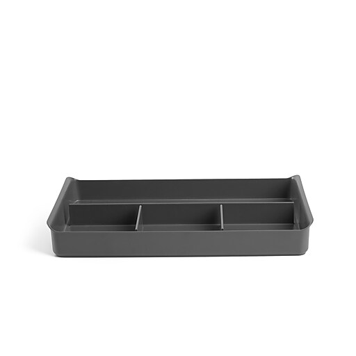 Poppin The Get-It-Together Polystyrene Drawer Organizer, Dark Gray ...