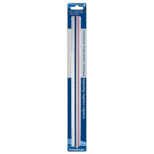 Staedtler Mars 12" Plastic Engineer Ruler, White (987 18-34BK) | Staples