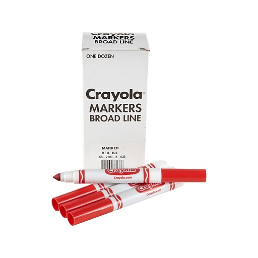 Crayola Marker, Broad, Red, Dozen (587700038) | Staples