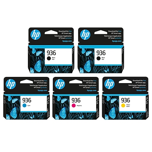 HP 936 Black/Cyan/Magenta/Yellow Standard Yield Ink Cartridges, 5/Pack | Staples