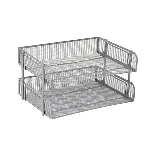 Mind Reader 2-Tier Stackable Paper Desk Tray, File Storage, Metal ...