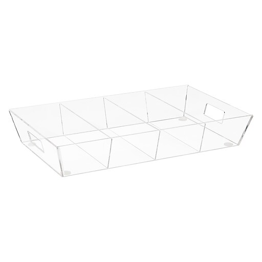 Mind Reader Acrylic 4-Compartment Snack Organizer Tray, Clear ...