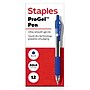 Staples ProGel™ Retractable Gel Pen, Bold Point, 1.0mm, Blue Ink, Dozen ...