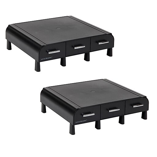 Mind Reader Monitor Stand and Desktop Organizer with 3 Storage Drawers ...