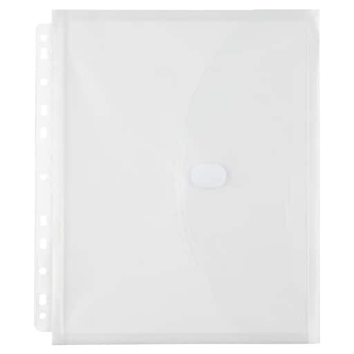 JAM Paper Plastic Binder Pocket, 3-Hole Punched, Clear, 3/Pack ...