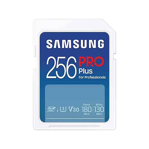 Samsung PRO Plus 256GB Full Size SDXC Memory Card, U3 Class, UHS-I, V30 ...